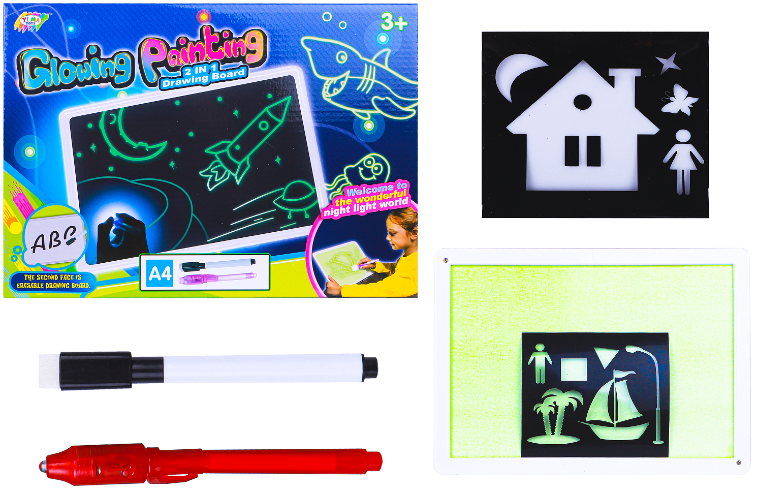 TABLICA DO MALOWANIA ŚWIATŁEM RYSOWANIA LED 3D PEN Super cena i opinie ...